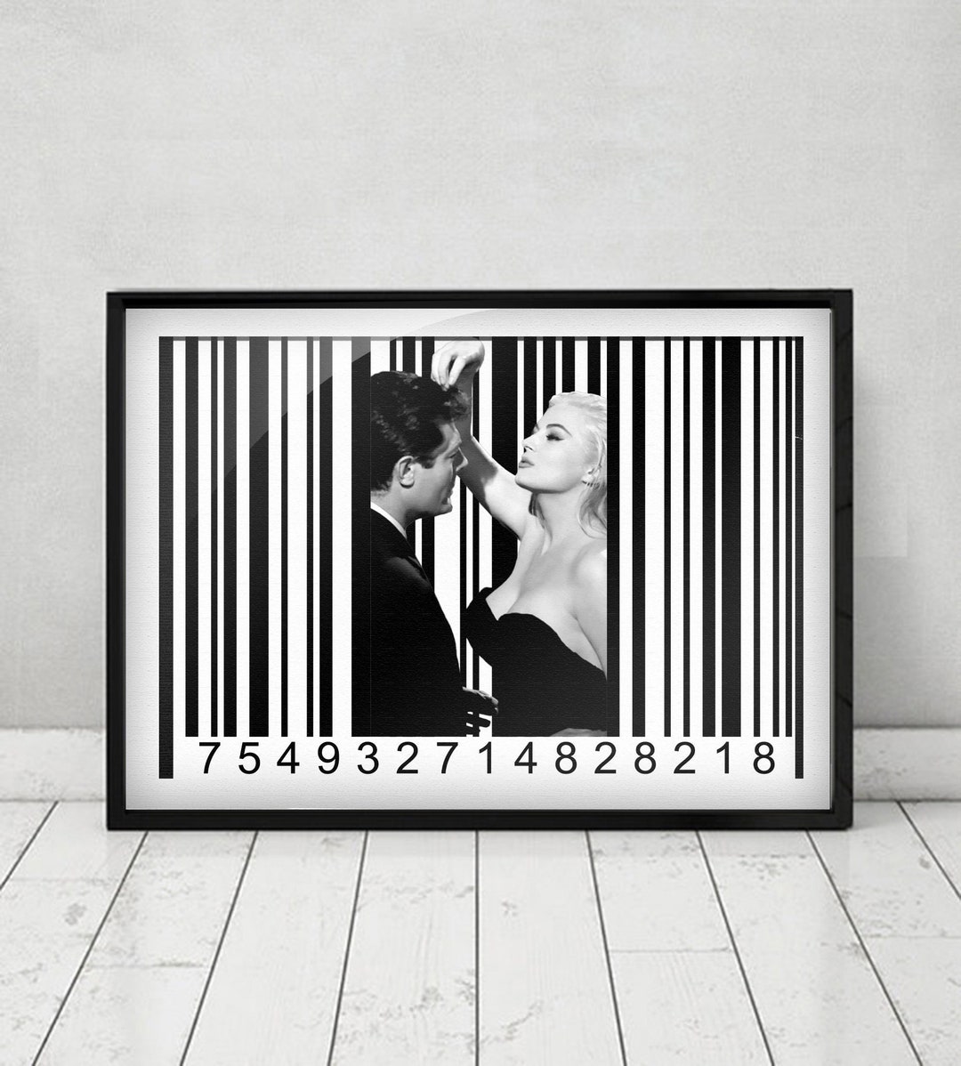 La Dolce Vita in a Barcode Collage Canvas Print Art Gift Wall Home ...