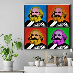 Karl Marx in Pop Art 4 Colors Serigraphy Karl Marx Canvas Print Art ...