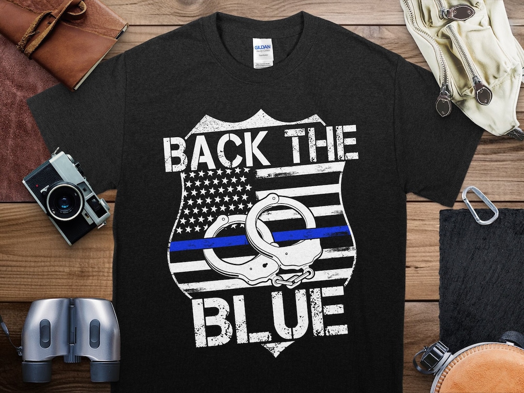 Back the Blue Graphic Tee, Police Support T-shirt, Thin Blue Line Shirt ...
