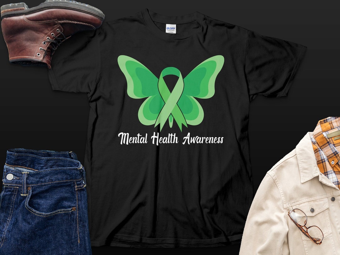 Mental Health Awareness Shirt, Mental Health Support Tee, Green Ribbon ...