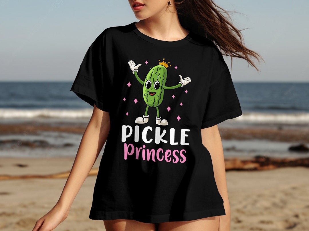 Cartoon Pickle Princess T-shirt, Cute Pickle Character Royalty Graphic ...