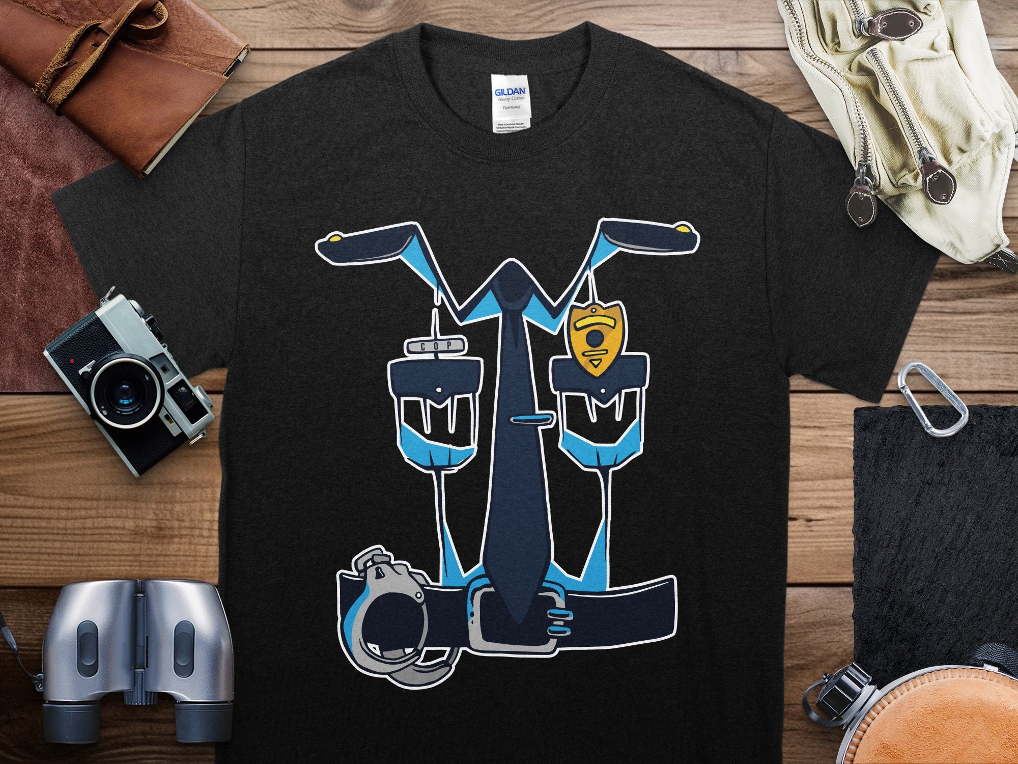 Police Uniform Design T-shirt, Cool Law Enforcement Outfit Print ...