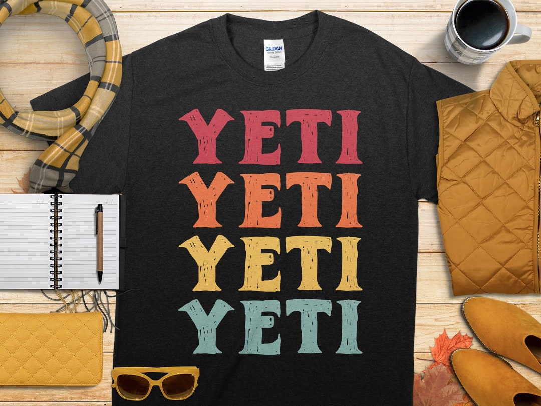 Retro Yeti T-shirt, Vintage Inspired Yeti Graphic Tee, Colorful Yeti ...