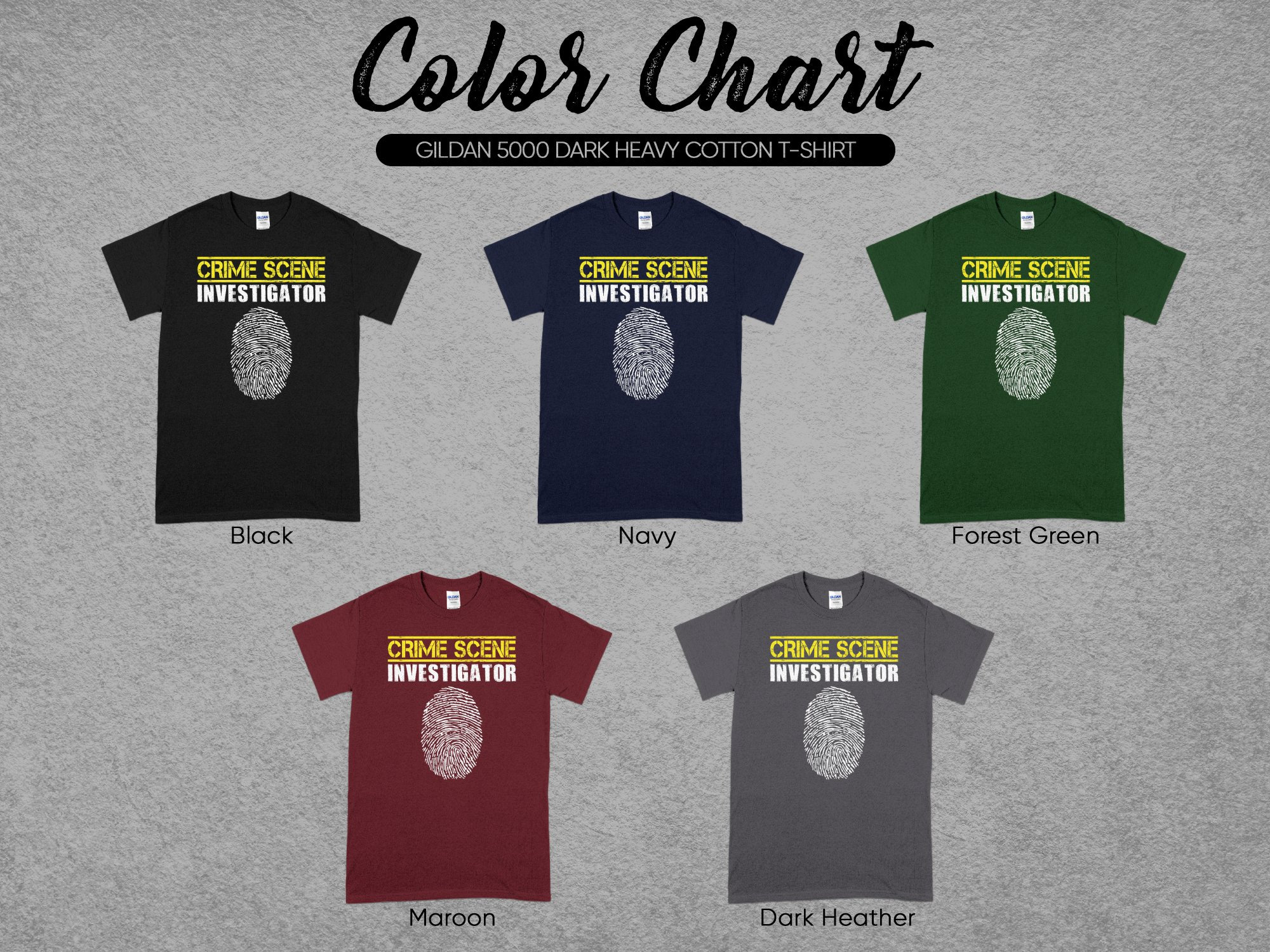 Crime Scene Investigator T-shirt, CSI Fingerprint Graphic Tee, Yellow ...