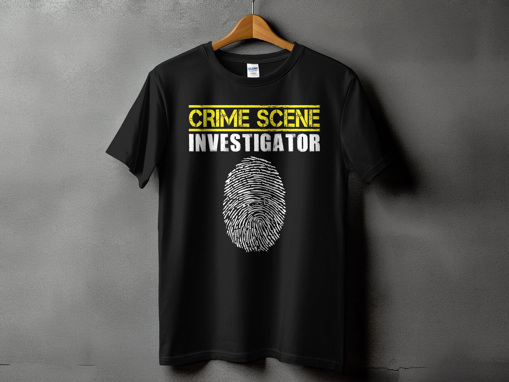 Crime Scene Investigator T-shirt, CSI Fingerprint Graphic Tee, Yellow ...