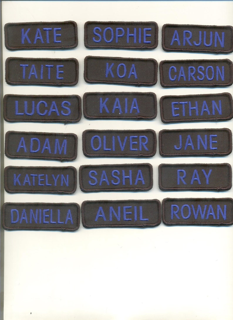 Personalized Sew on Name Tag Patches Embroidered - Etsy Canada
