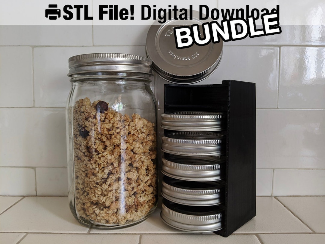 Mason Jar 6-lid Rack Organizer - 3D Print STL File Bundle - Etsy
