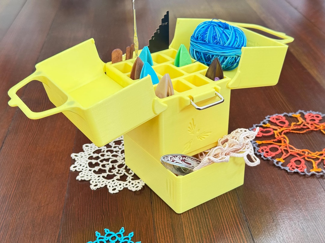 The Tatting Toolbox: Helix - 3D Printed Shuttle & Needle Caddy and Tool ...