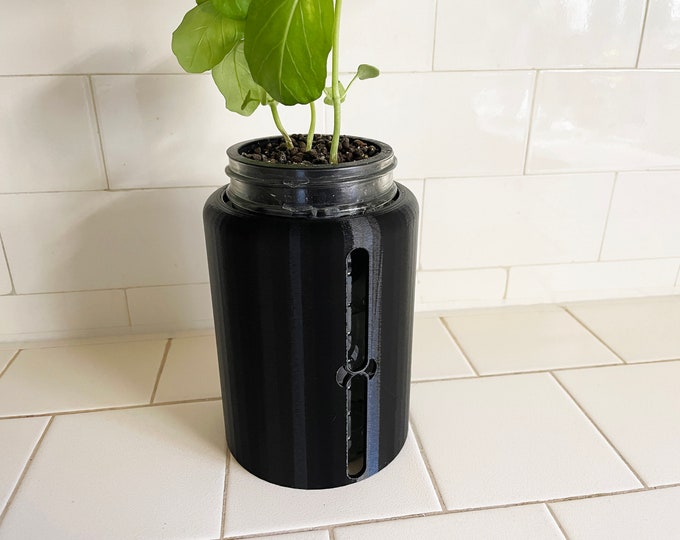 Self-watering Mason Jar Planter – Indoor Herb Gardening – Low ...