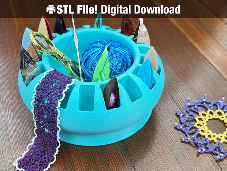 Shuttleship S18 STL File - 3D Printable Tatting Shuttle Caddy - Etsy