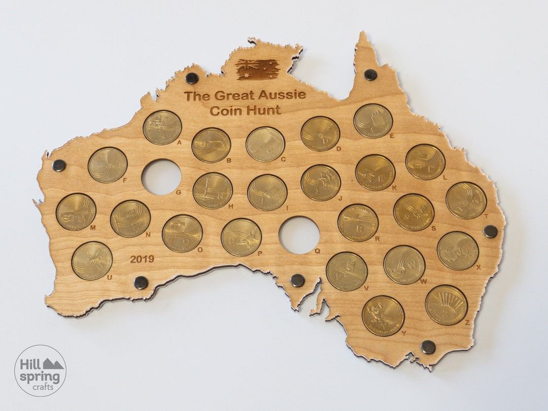 Australia Coin Holder - Aussie Alphabet Coin Hunt Display - Etsy