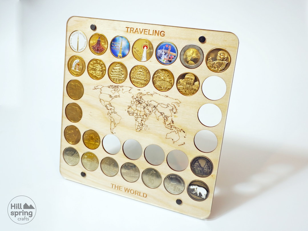 Traveling the World Token / Medal Holder for 32 Tokens - Etsy UK