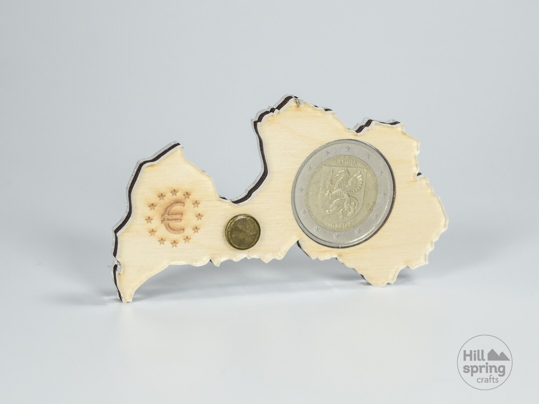 Latvia Coin Display: Wooden 2 Euro Coin Holder - Etsy