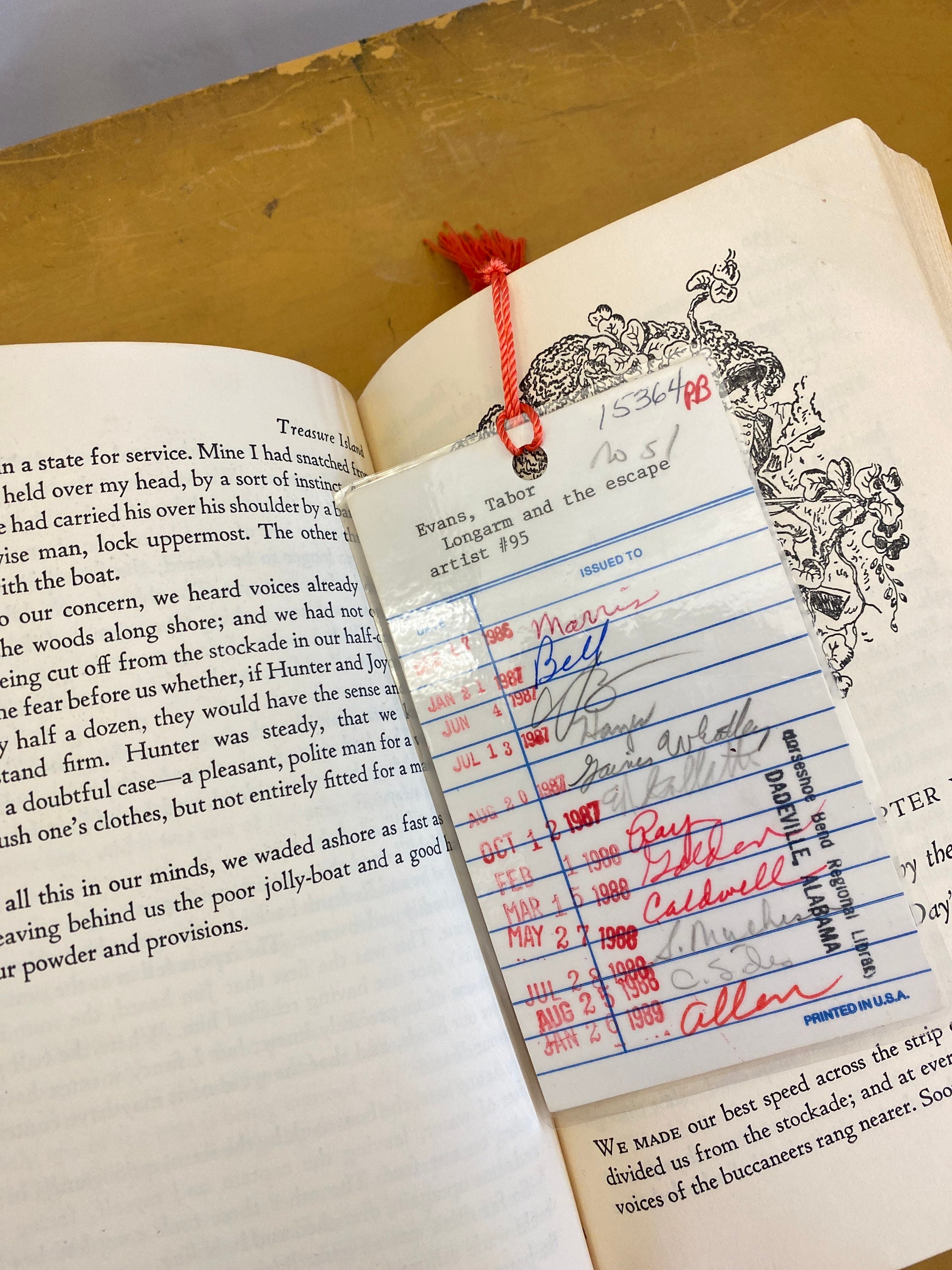 Library Checkout Card Bookmark Library Bookmark Book Lover - Etsy