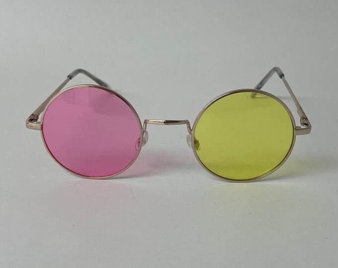 Spamton G. Spamton Glasses Pink and Yellow Circle Glasses - Etsy