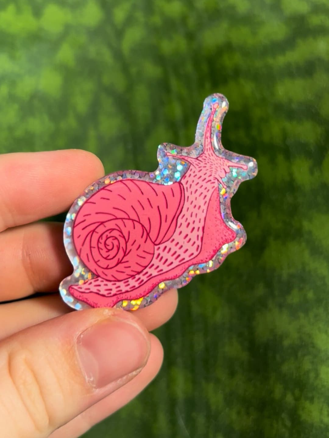 Cute Pink Snail Pin, Snail Acrylic Sparkle Pin, Animal Lover Gift ...