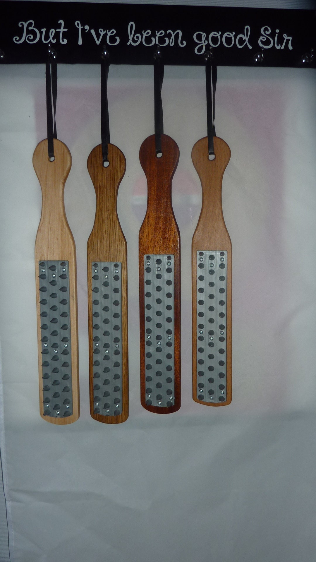 SPIKED HARDWOOD Spanking Paddles With Plastic Spikes. Choice of Oak ...