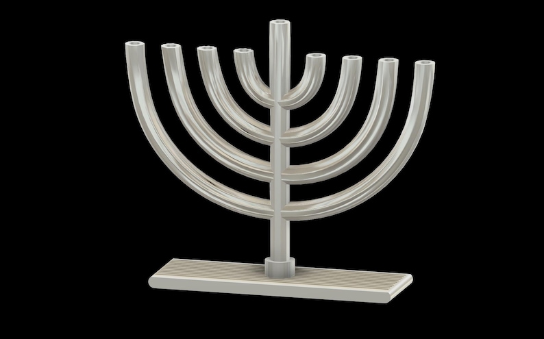 Modern Curved Menorah STL - 3D Printable Hanukkah Candelabra ...
