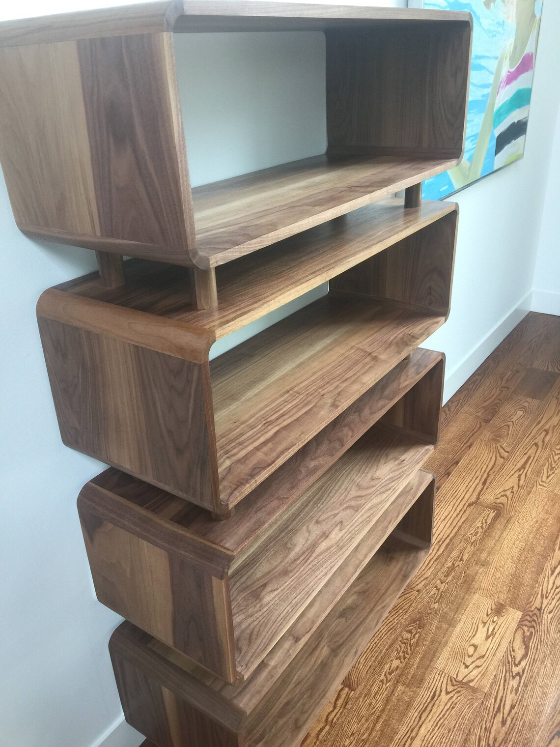 Hand Crafted Mid Century Modern Bookcase - Etsy