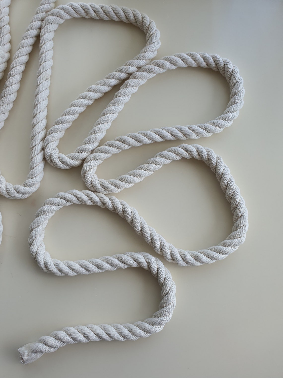 14mm Cotton Rope 10m Natural Cotton Rope 3 Strand Twisted Soft | Etsy