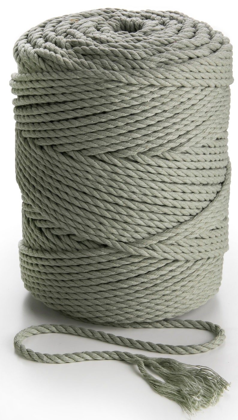 SAGE Green Macrame Cord 4mm Cotton Rope 150 M Cotton Rope 3 - Etsy