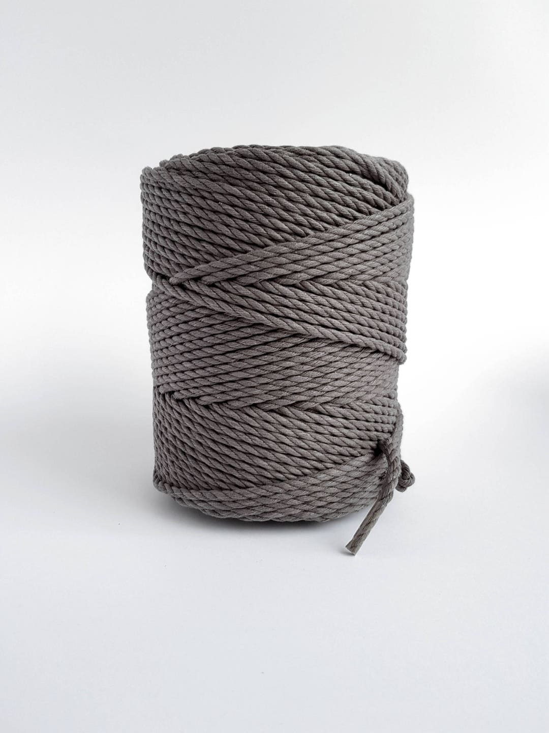 Gray Cotton Cord 4mm Twisted Cotton Rope 150 M Macrame Rope. 1 Kg ...