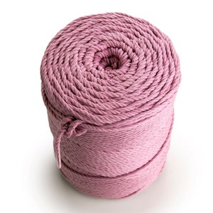 DUSTY PINK Macrame Cord 3mm Macrame Rope 260 M 3 Strand Twisted Cotton ...