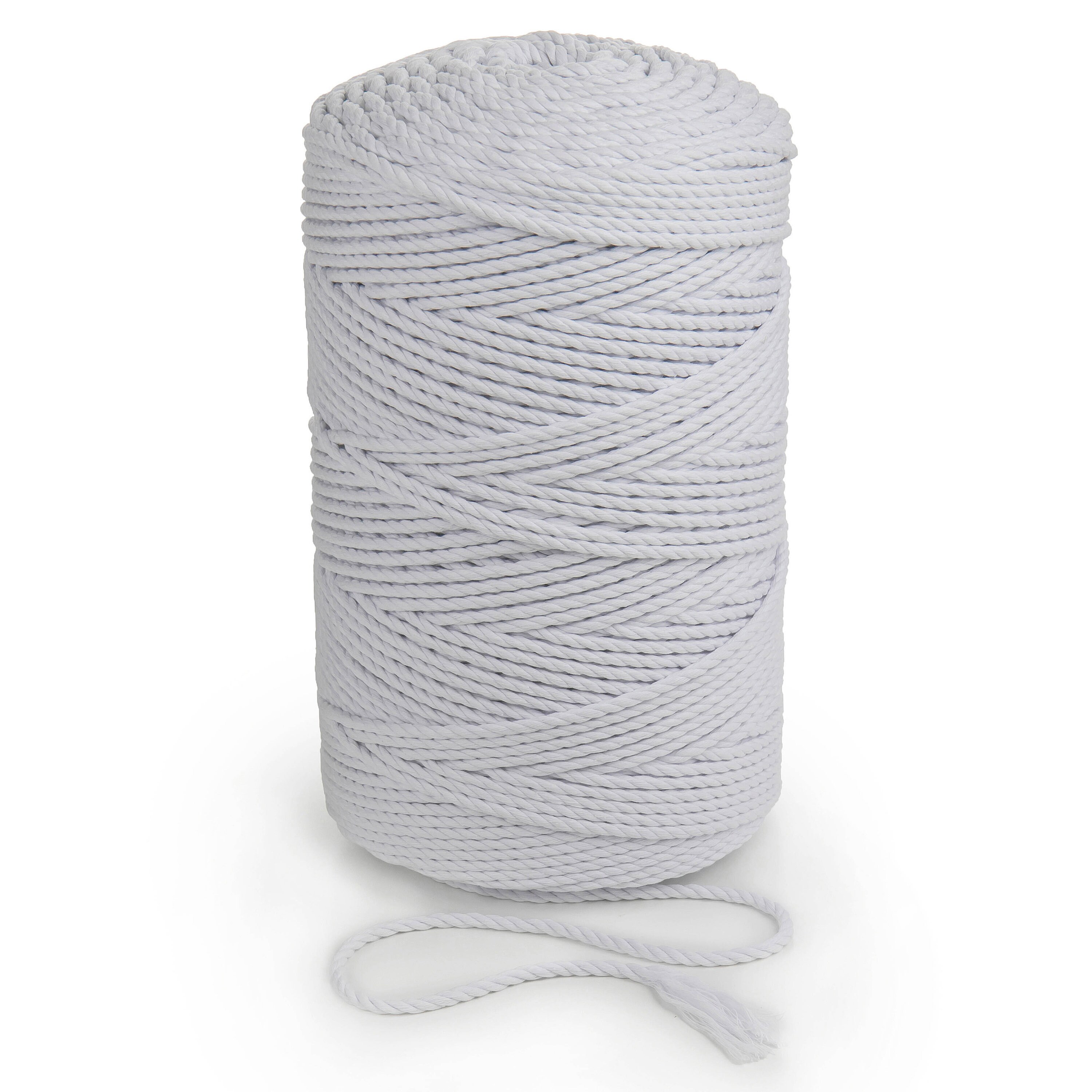 White Macrame Cord 5mm Cotton Rope 240m Bleached Cotton String | Etsy
