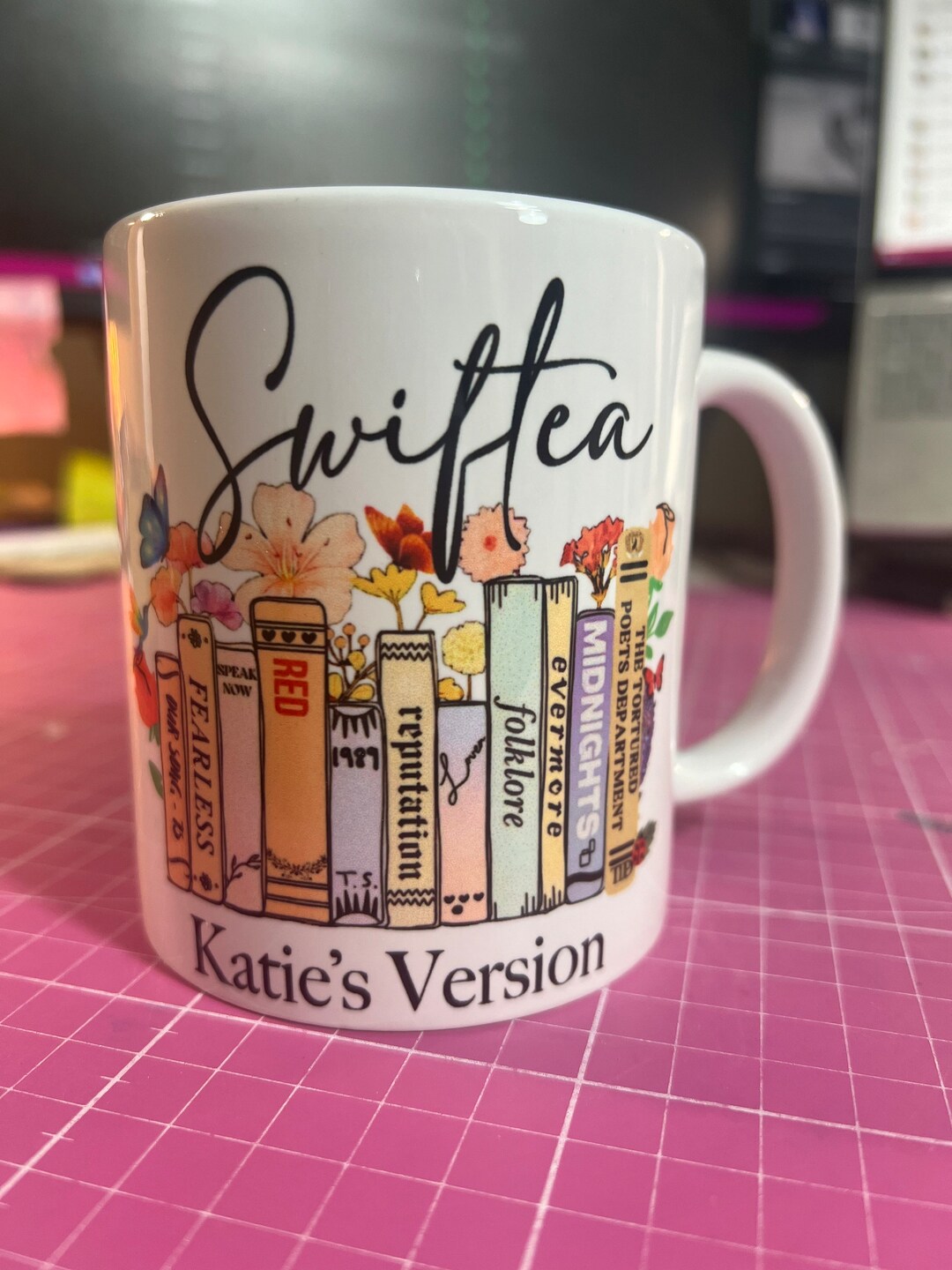 Swiftea Eras Book Stack Mug Version 2 Customisable name Version. - Etsy