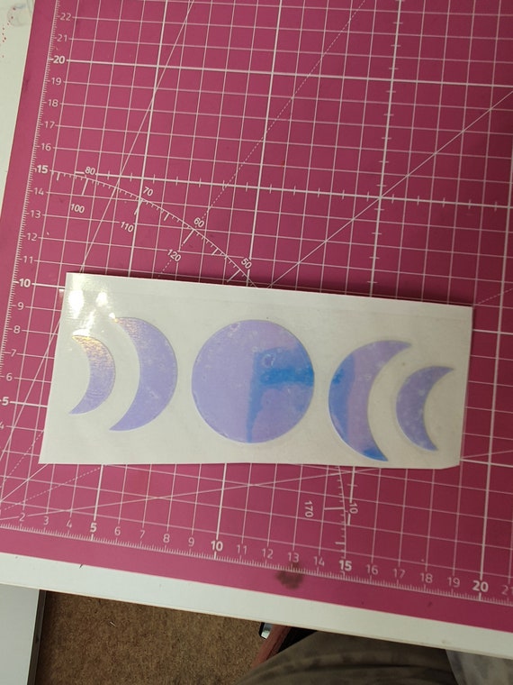 Moon Phases Holographic Vinyl Decal - Etsy