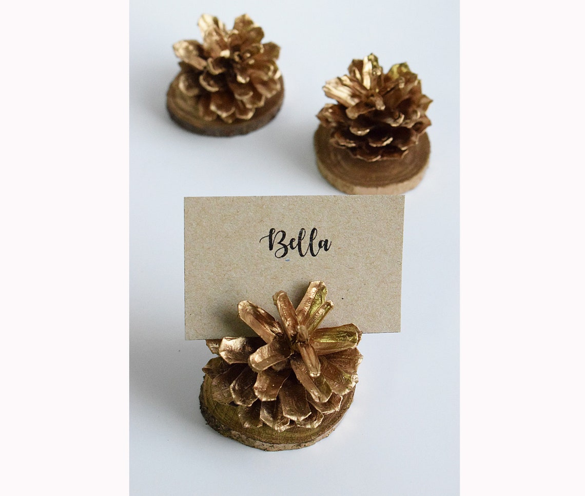 1 PIECE Gold Pine Cones Holiday Card Holder Christmas - Etsy