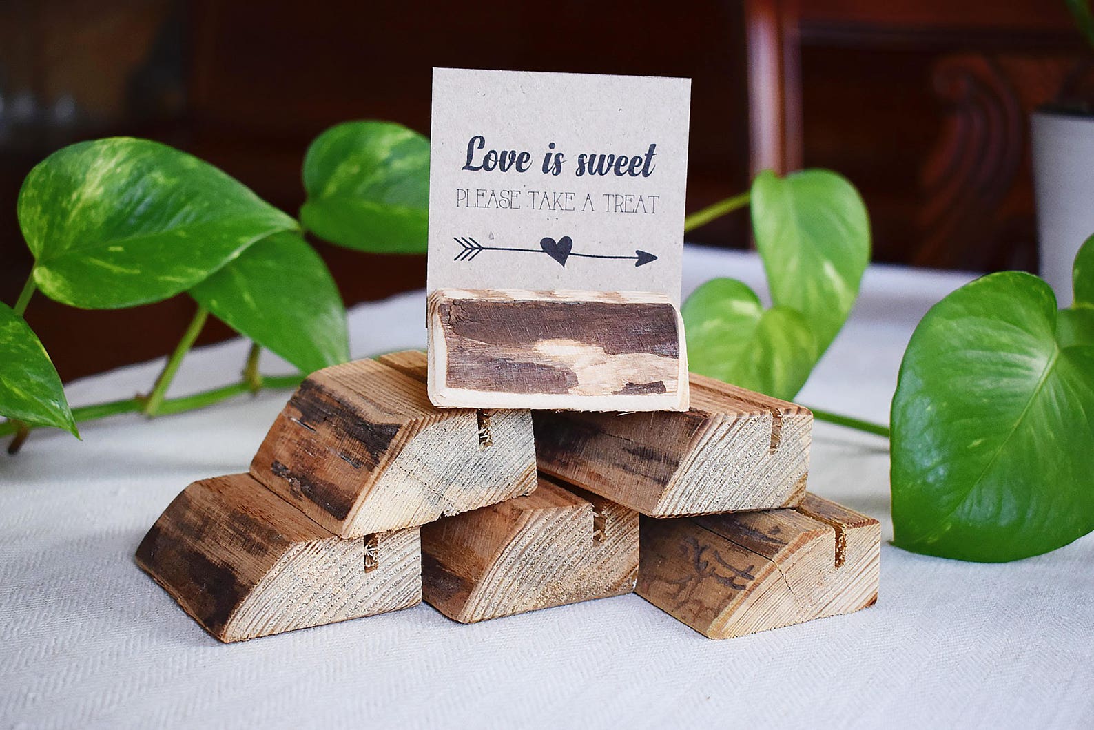Table Card Holder Menu Card Holder Wooden Card Holder - Etsy