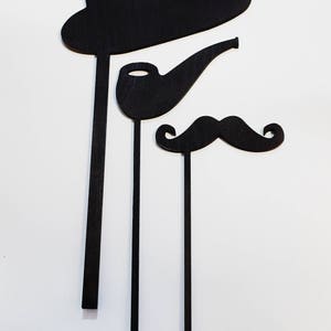 Set of 3 Painted Wood Photo Booth Props Wedding Photo Props Wooden ...