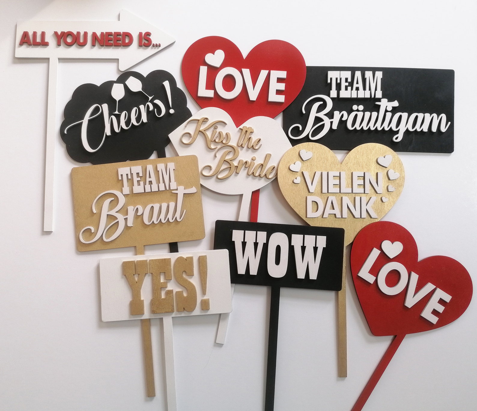 All You Need Is...love Party Props Painted Wood Photo Props - Etsy