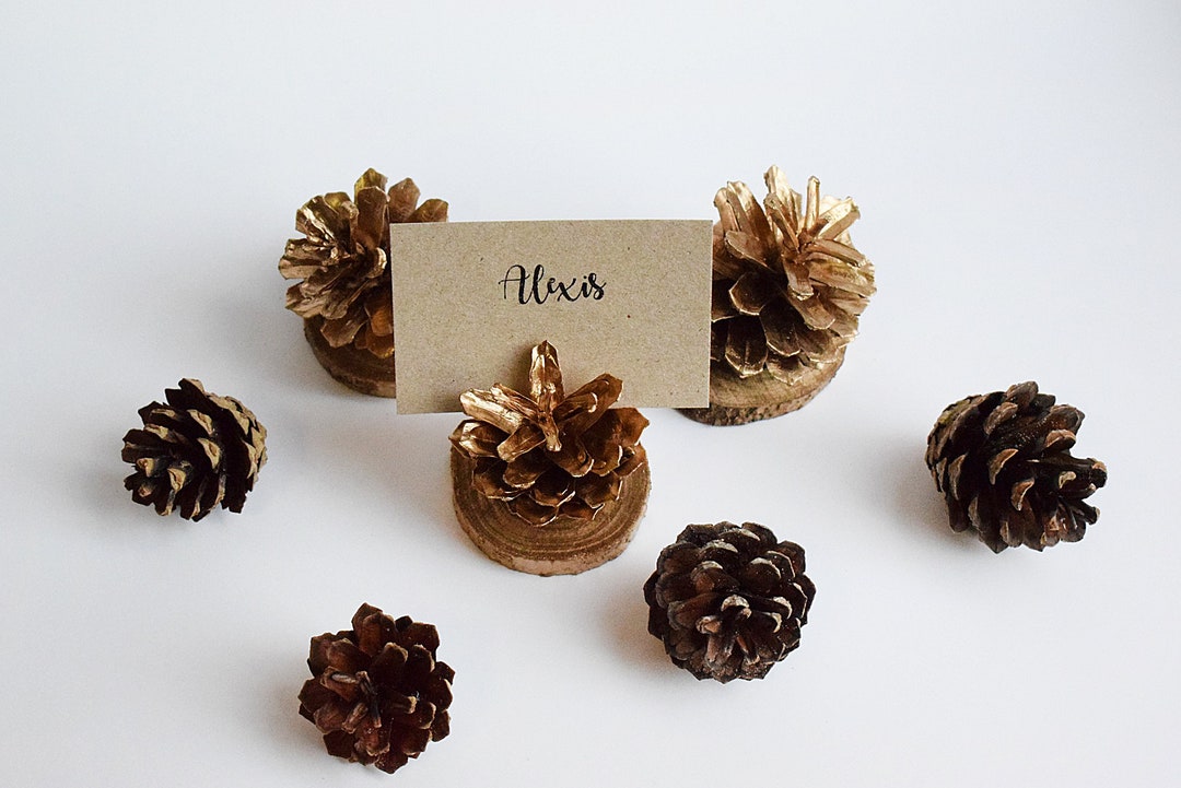 1 PIECE Gold Pine Cones Holiday Card Holder Christmas - Etsy