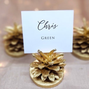 12 PIECES - Gold Pine Cones | Holiday Card Holder | Christmas Decor ...