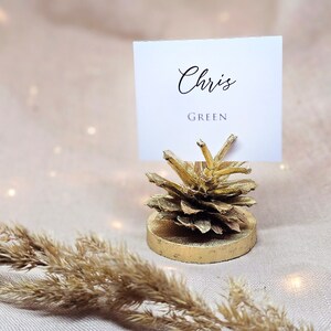 12 PIECES - Gold Pine Cones | Holiday Card Holder | Christmas Decor ...