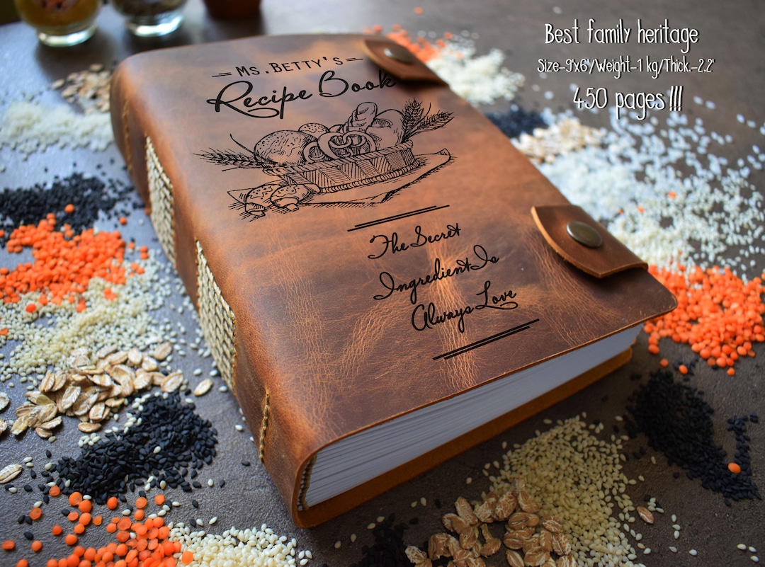 Personalized Leather Recipe Book: Thick Heirloom Cookbook, A5 Size - Etsy