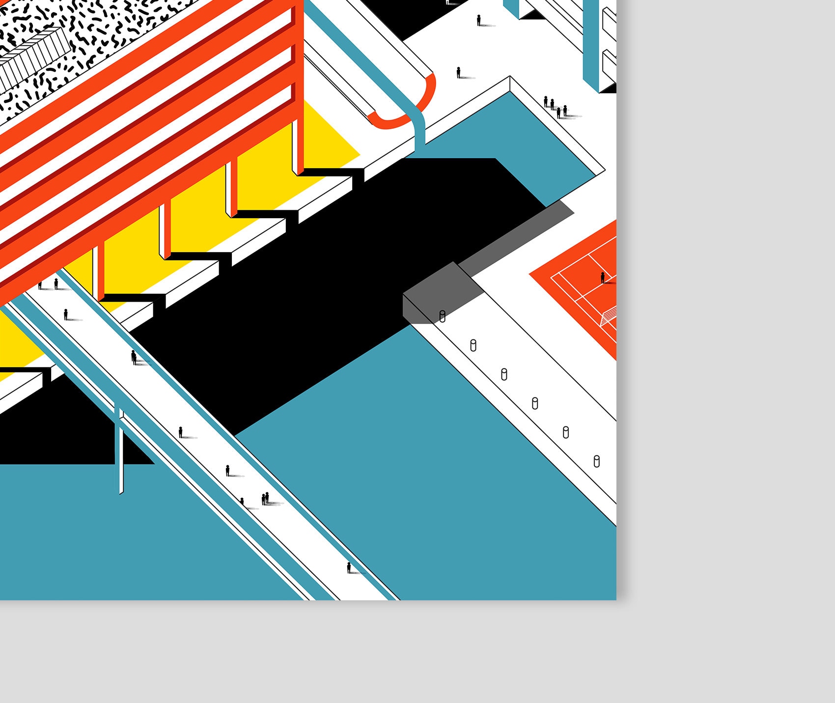 Barbican Geometric Illustration Slab Block Edition - Etsy