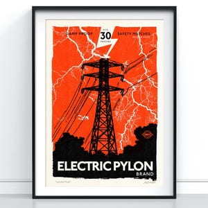 Electric Pylon Signed Matchbox Print - Etsy
