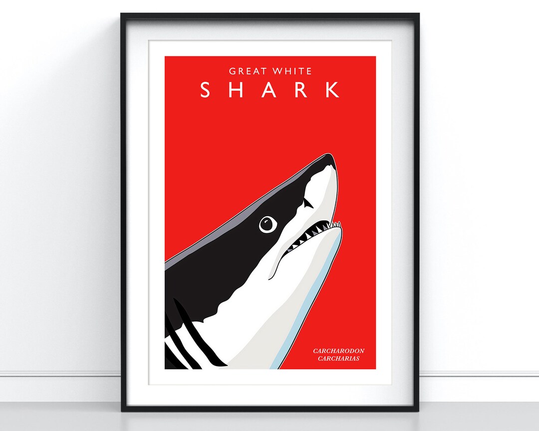Great White Shark Poster - Etsy