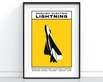 English Electric Lightning, A2 Size 16x20 Inches Sized Canvas Print ...