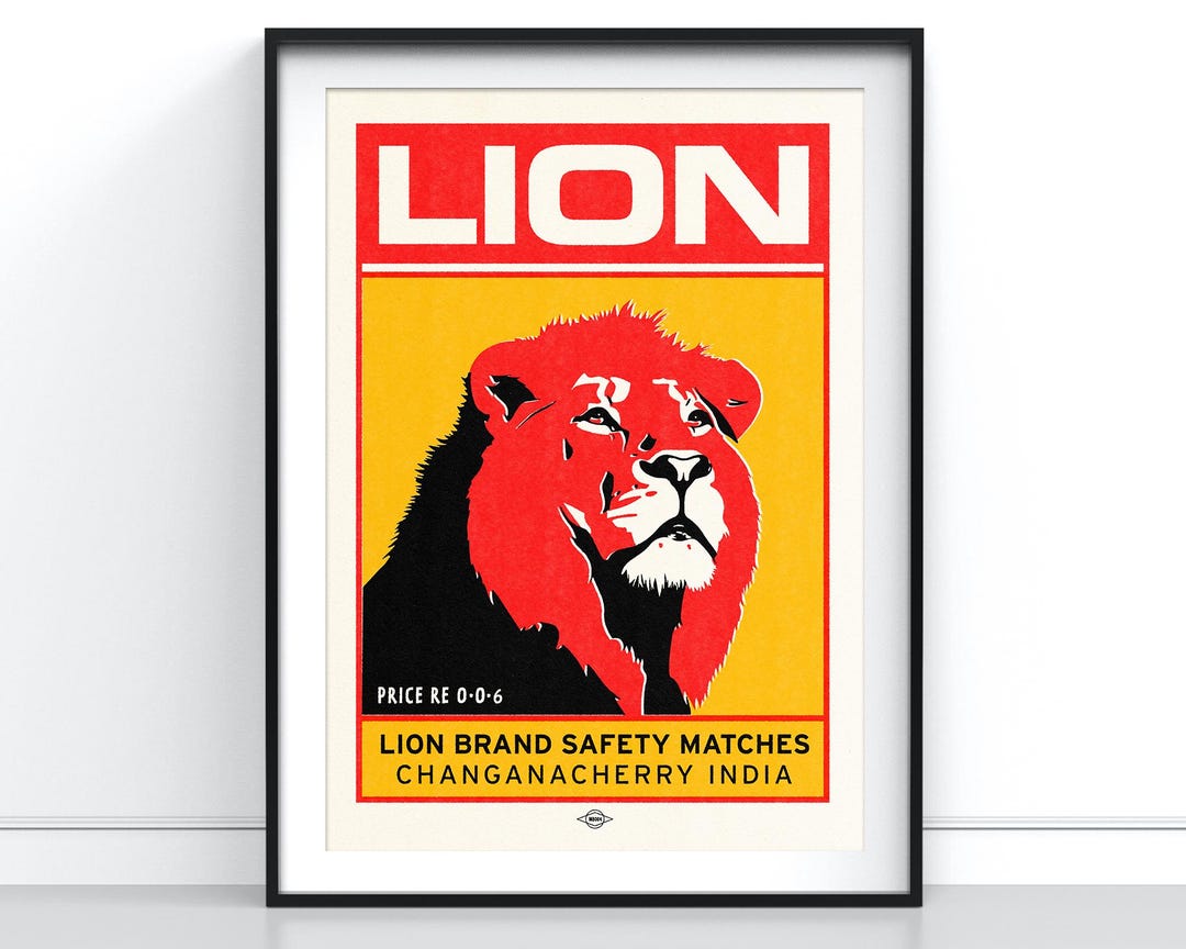 Lion Matchbox Signed Poster - Etsy