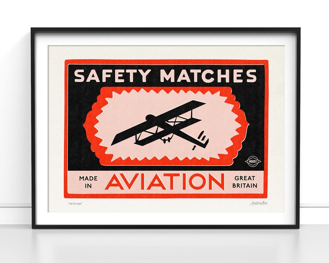 AVIATION Matchbox Signed Poster - Etsy