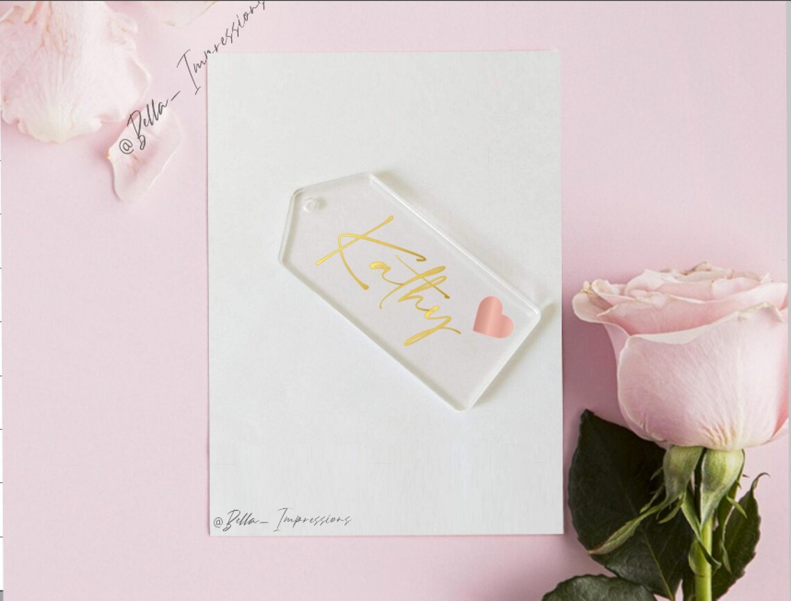 Acrylic Personalized Gift Tags Clear Valentines Gift Tag | Etsy