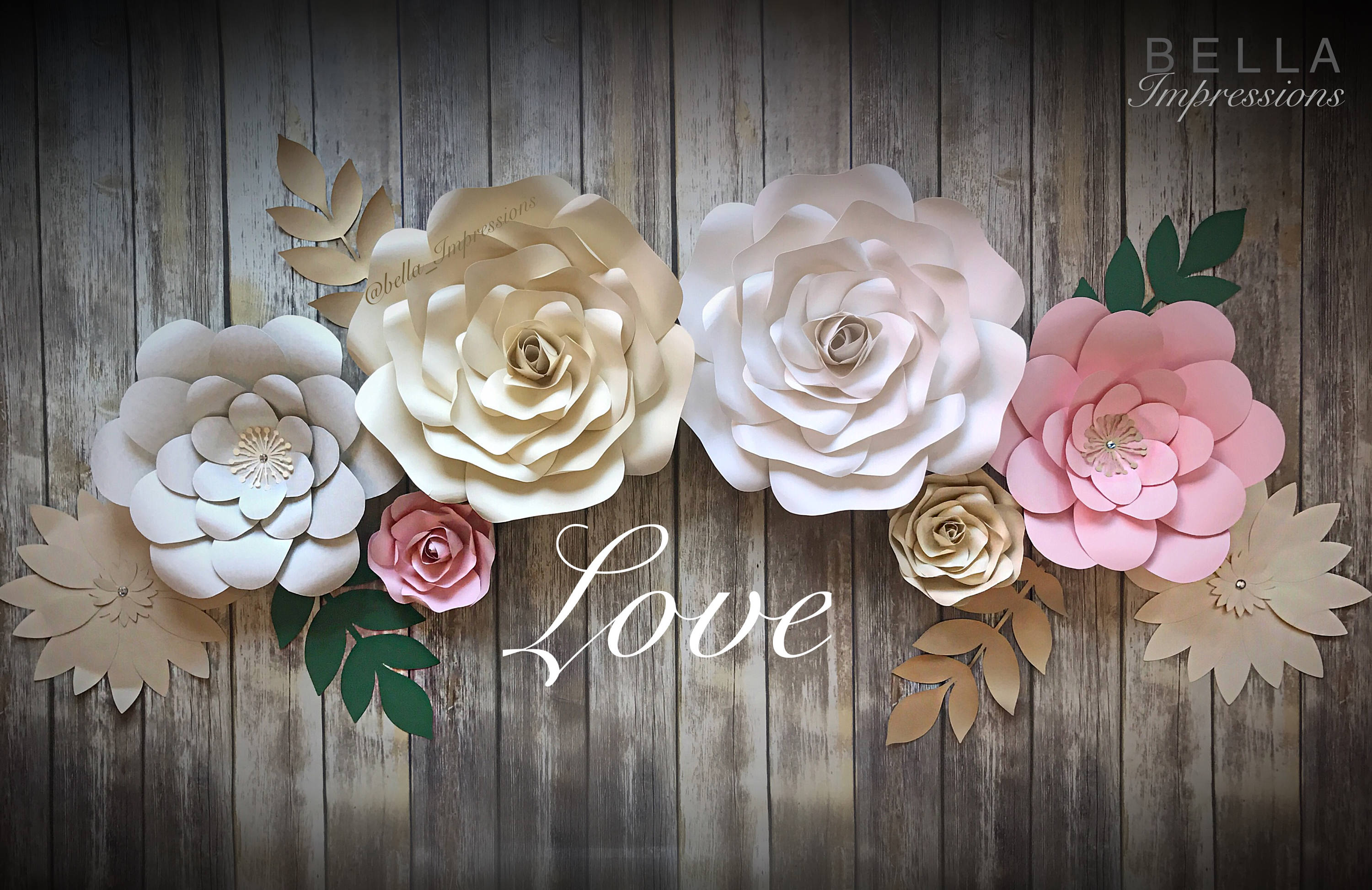 12 Pcs PAPER FLOWER BACKDROP Custom Colors All Flowers | Etsy