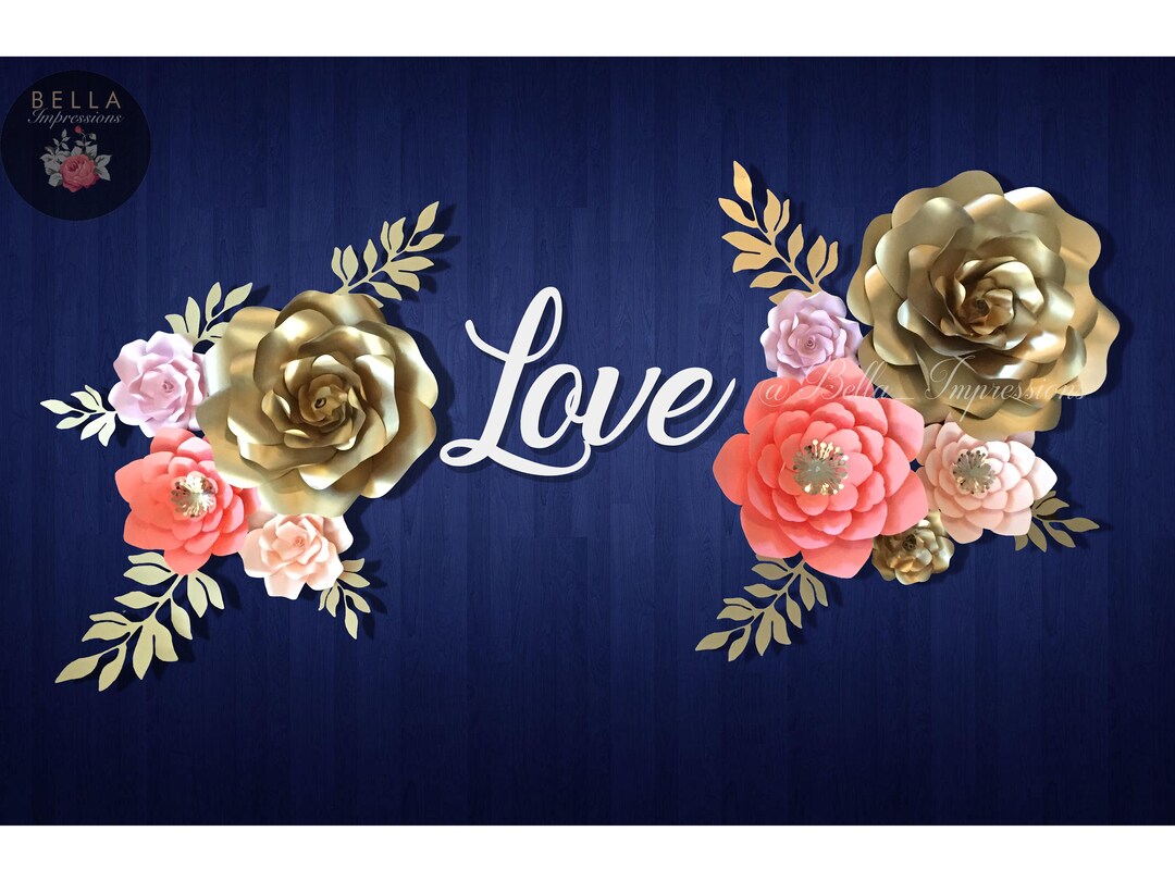 17 Pcs - PAPER FLOWER BACKDROP - Custom Colors - All Flowers in Image ...