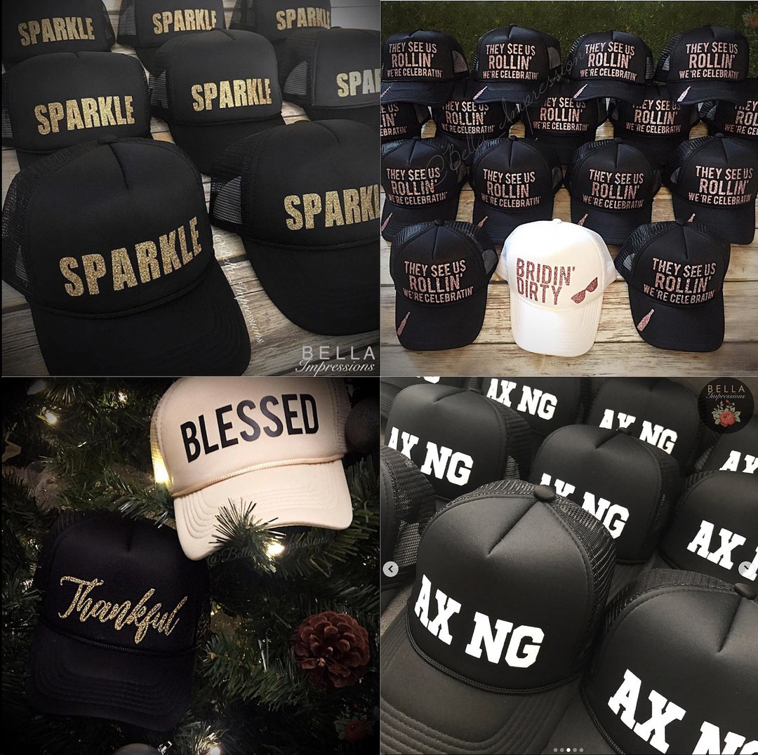TRUCKER HAT Your Wording Logo Name Hat Personalized Hats / Caps party ...
