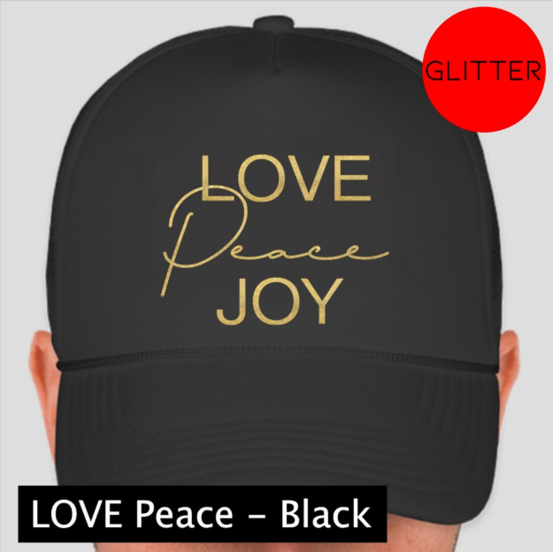 LOVE PEACE JOY Hat Christmas Hat Christmas Gift Name - Etsy.de