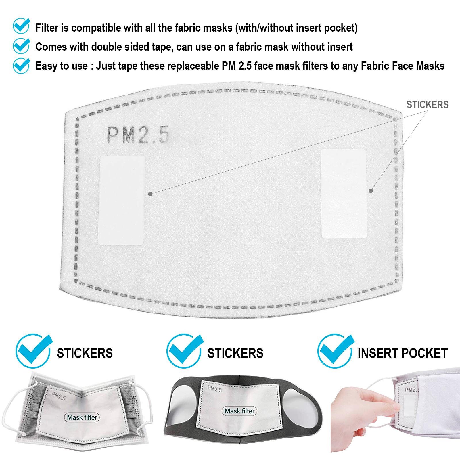 10 PACK Face Mask Filters PM 2.5 Filter activated Carbon - Etsy